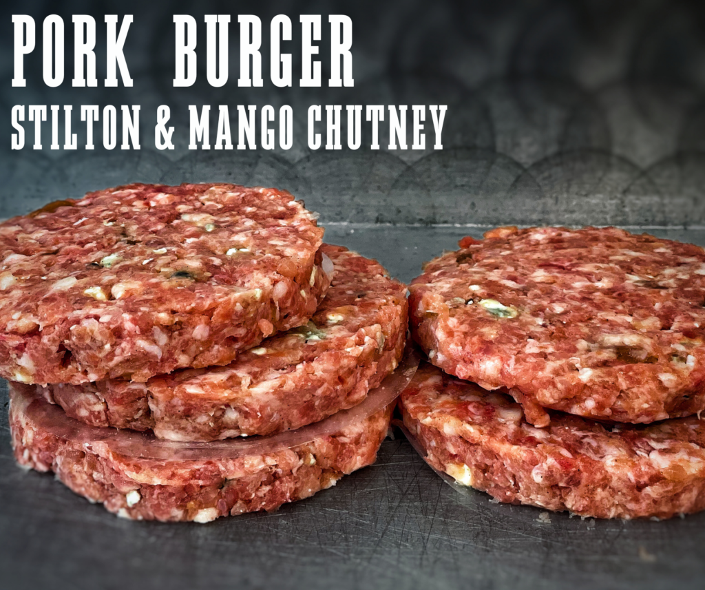 Pork, Stilton and Mango Chutney Burger - John Davidsons