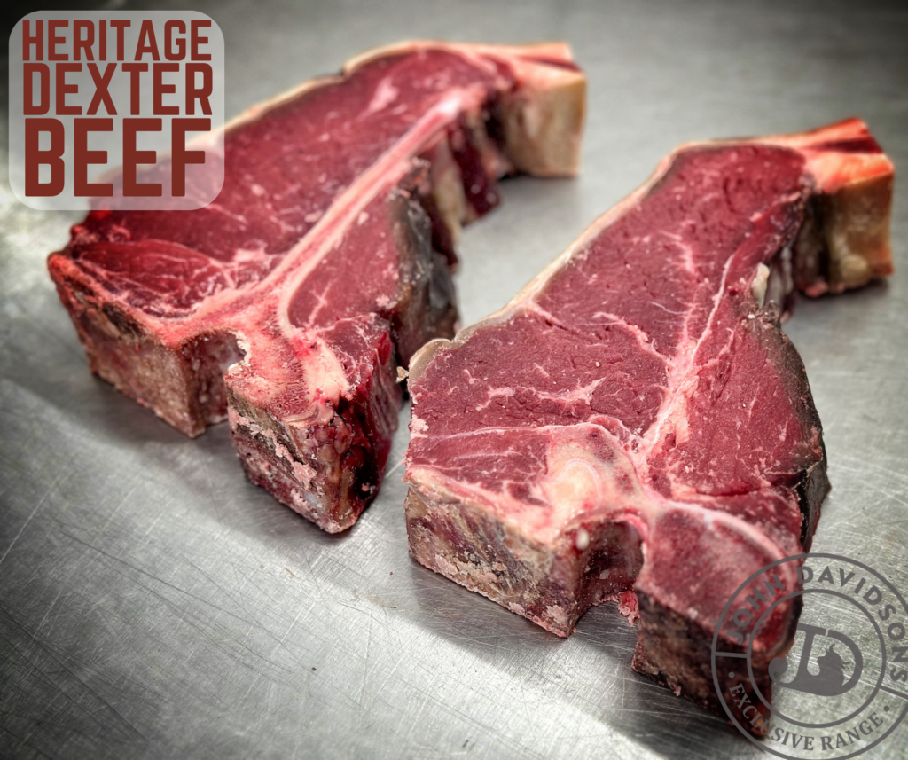 Heritage Dexter Beef T Bone Steak - John Davidsons